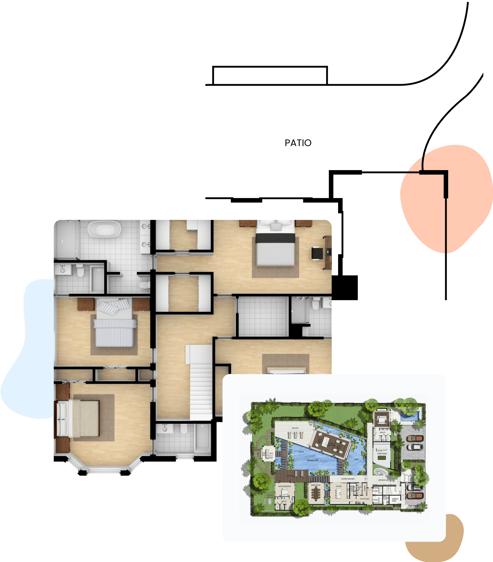 Real Estate 2d Floor Plans Design Rendering Samples Examples